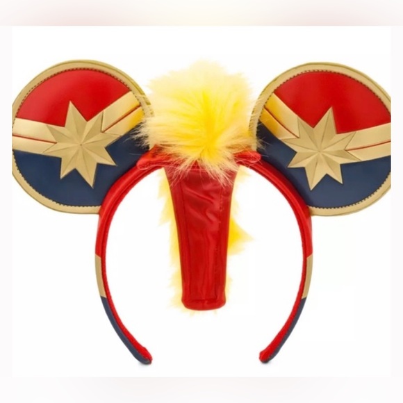 Marvel | Accessories | New Disney Parks Captain Marvel Mickey Ears With ...